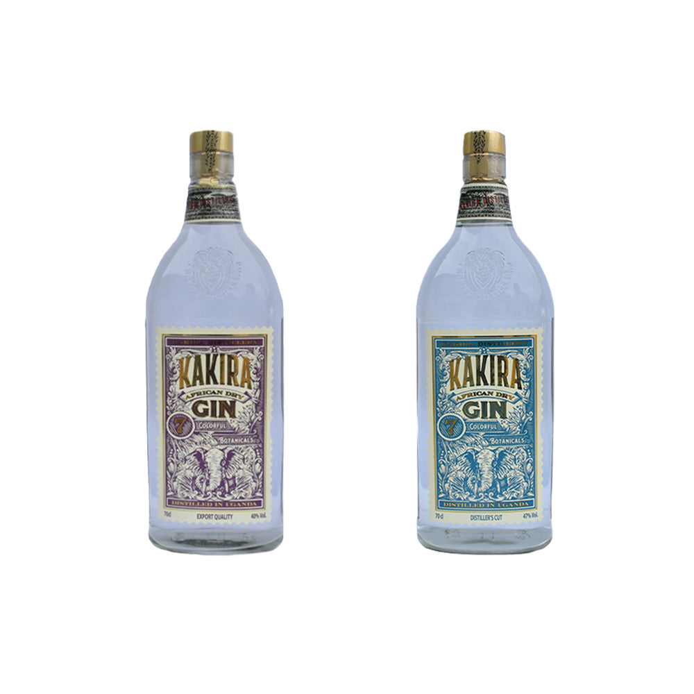 Kakira Gin Pair | African Dry Gin & Distiller’s Cut | Copper Pot Disti | Twelve Green Bottles Wine
