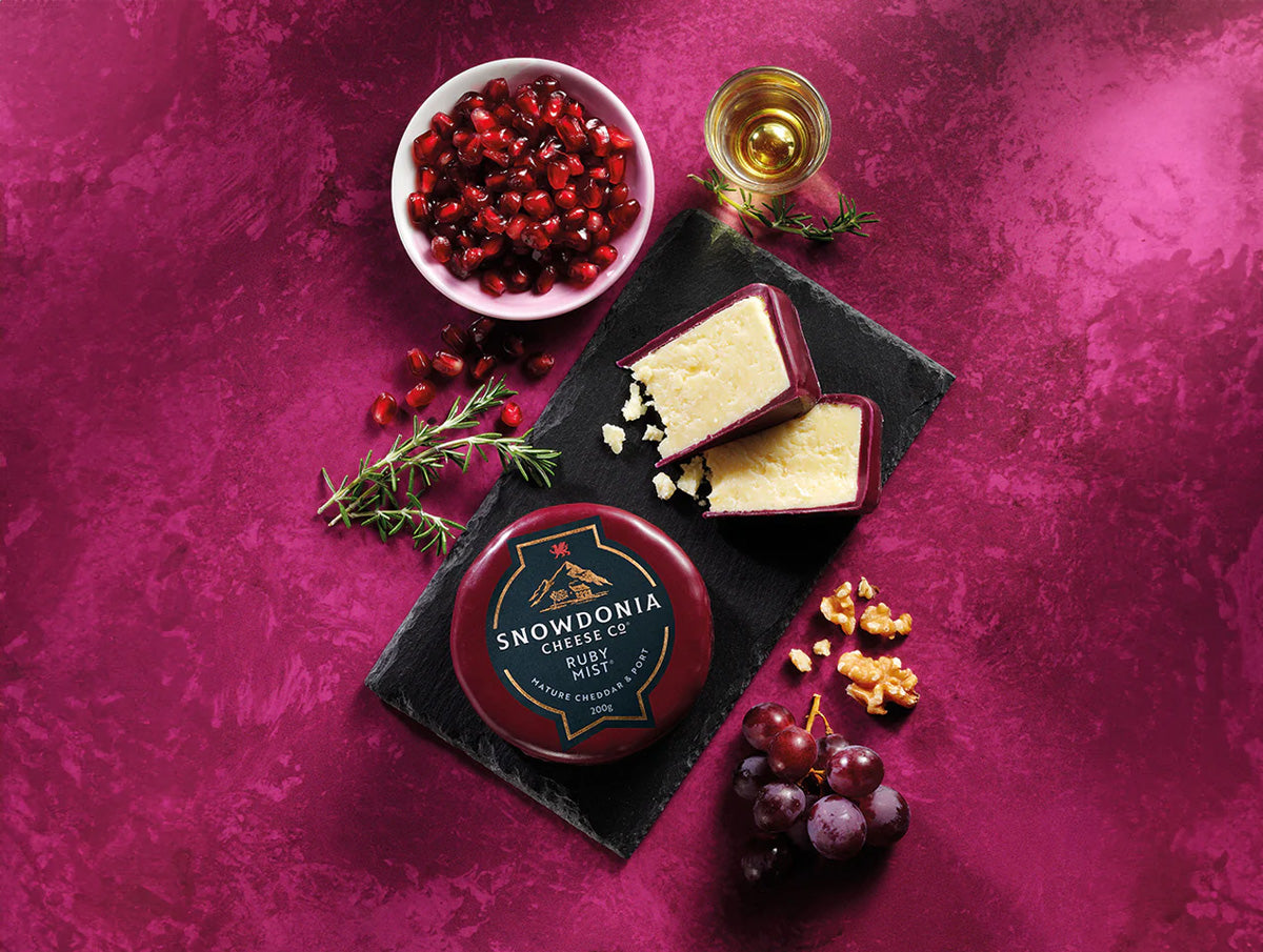 Snowdonia Cheese - Ruby Mist Cheddar Infused with Port & Brandy 200g ...