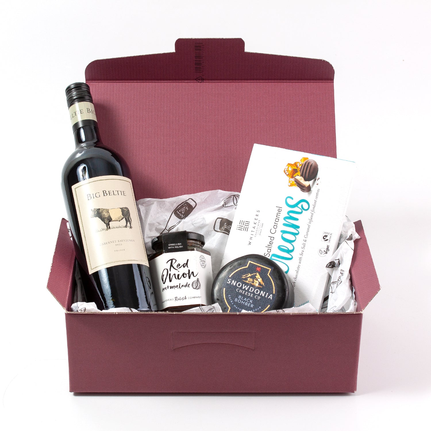Small Wine, Cheese & Chocolate Hamper | Twelve Green Bottles Wine