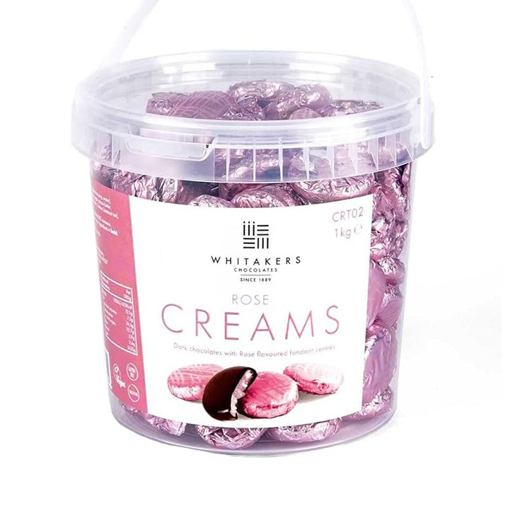 Whitakers Dark Chocolate Creams - Pink Foiled Fondant Cremes Plastic T ...