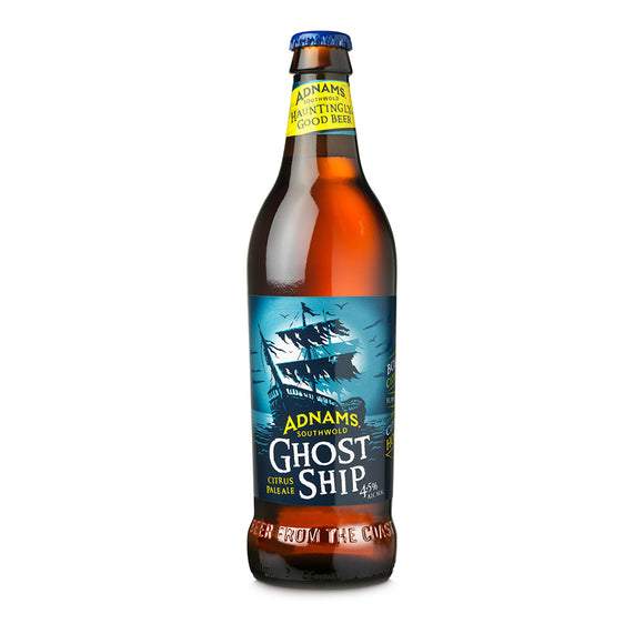 Adnams Ghost Ship Citrus Pale Ale 4.5% 500ml Glass Bottles - with a fr ...