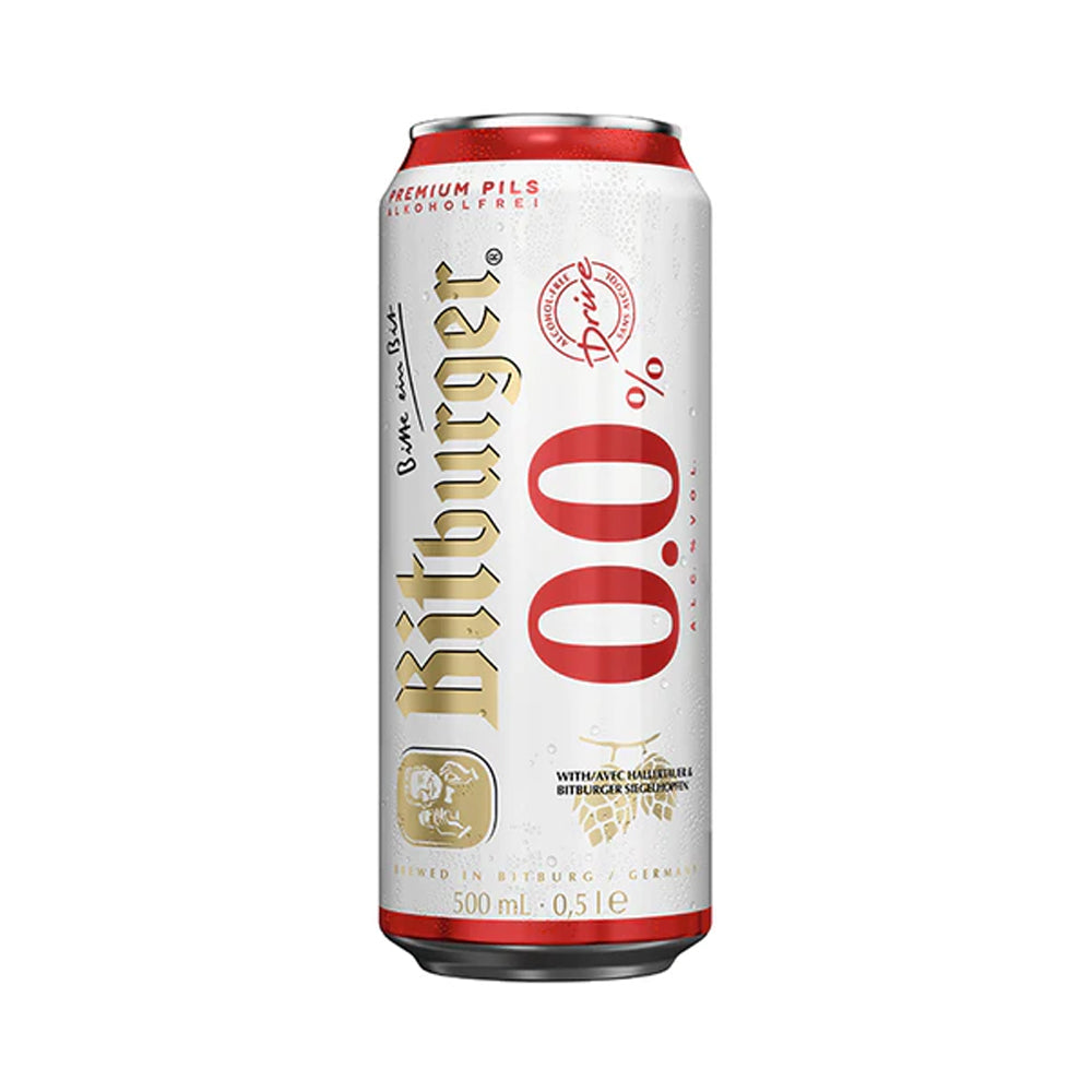 Bitburger Premium Pils Drive Alkoholfrei 0.0% - 500ml Cans | Twelve ...