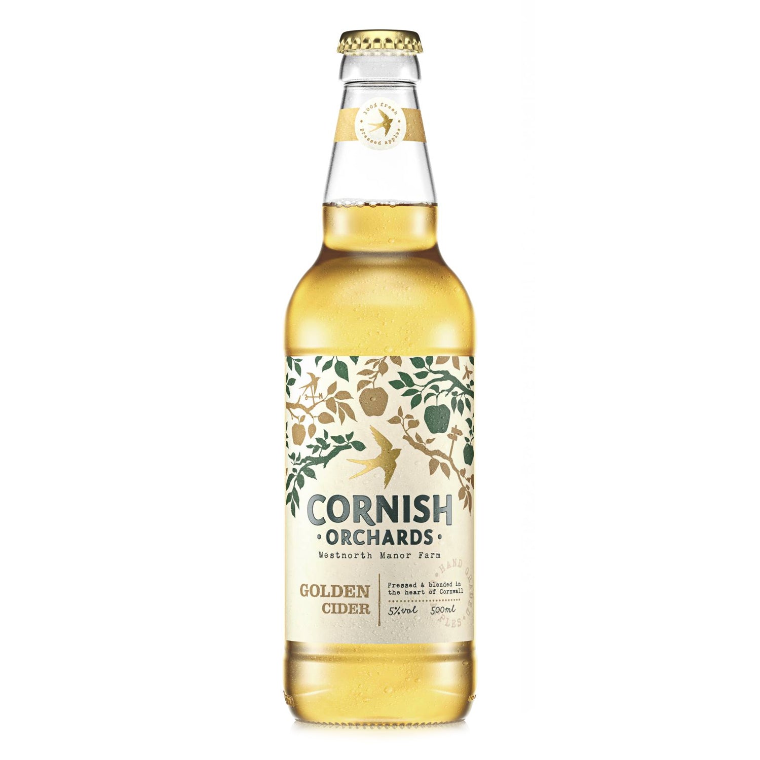 Cornish Orchards Golden Cider 50cl Glass Bottle | Twelve Green Bottles Wine