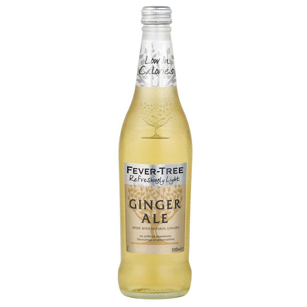 Fever Tree Refreshingly Light Ginger Ale (500ml) Glass Bottle | Twelve ...